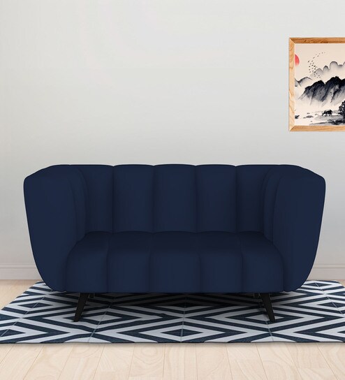 Buy Mushy Fabric 2 Seater Sofa in Berry Blue Colour at 65% OFF by ...