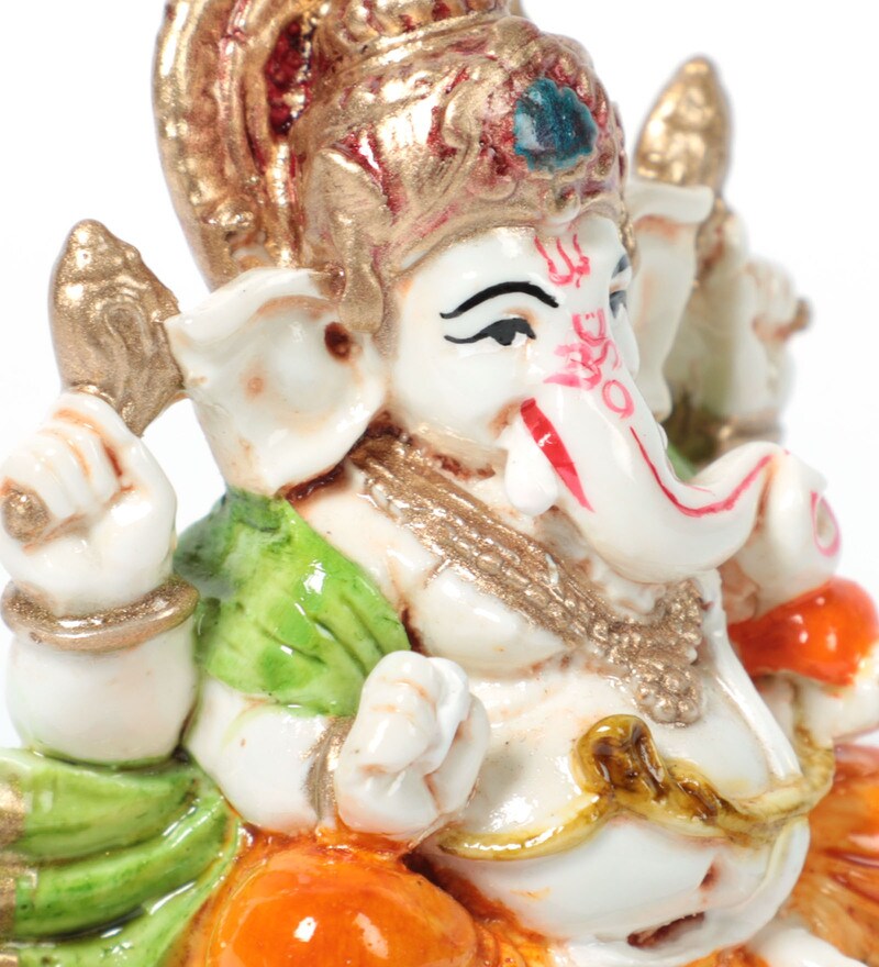 Buy Multicolor Fiber Dagdu Ganesha Idol by Karigaari India Online ...