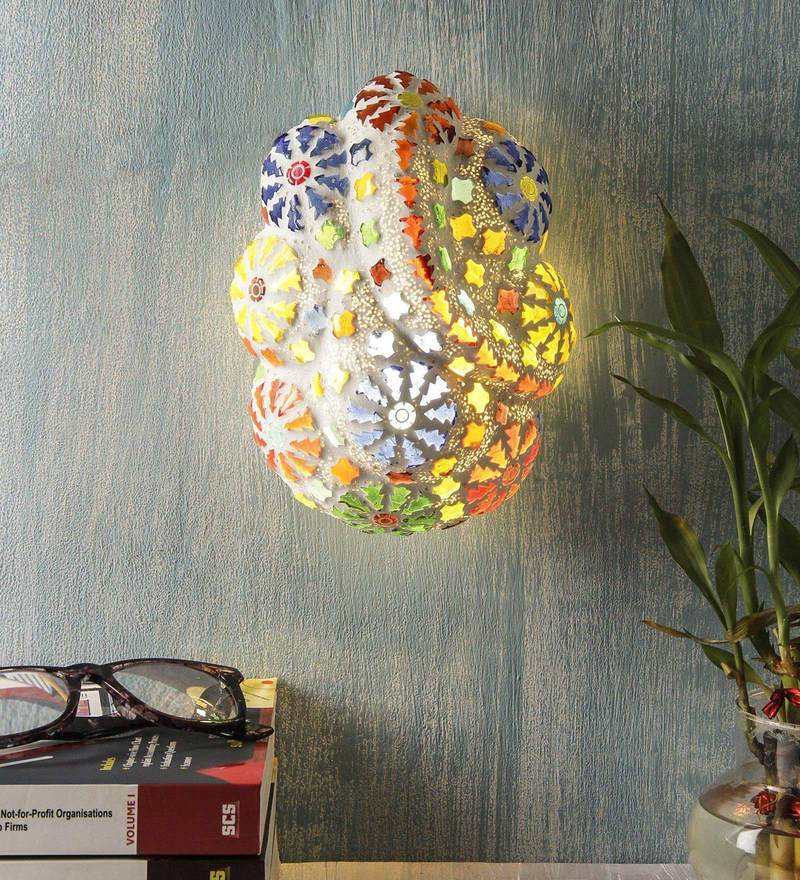 Buy Multicolor Glass Wall Light By New Era Online - Flush Mounts - Wall ...