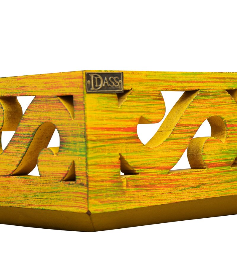 Buy Yellow Pine Wood Pooja Mandir Without Door By D Dass Online - Pooja ...