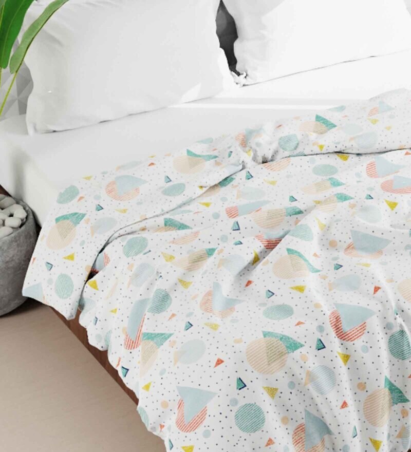Buy Multicolor Polyester Geometric 200 Gsm Double Bed Comforter Rumba ...