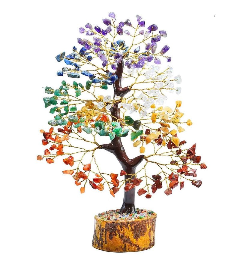 Buy Multicolor Quartz Stone Fortune Crystal Tree Showpiece by Muren ...