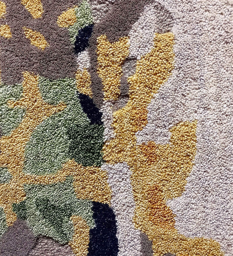 Buy Multicolor Wool Abstract 5 ft x 8 ft Hand Tufted Carpet by QAALEEN ...