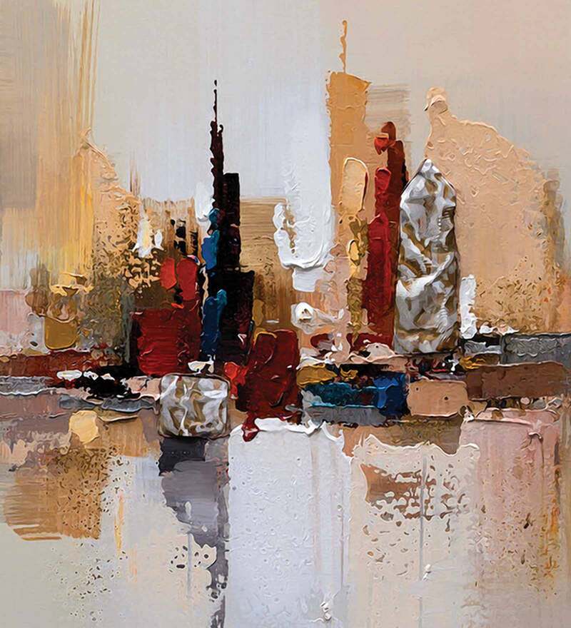 Buy Abstract Skyscraper Multicolour Canvas Framed Abstract Art Print ...