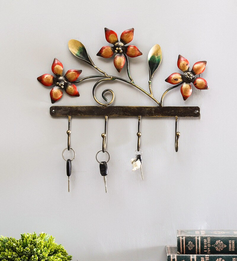 Buy Multicolour Iron The Flowers Key Holder by Accurate Online - Key ...