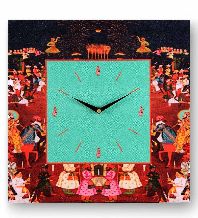 Buy Multicolor Engineered Wood Analog Wall Clock by Sej by Nisha Gupta ...