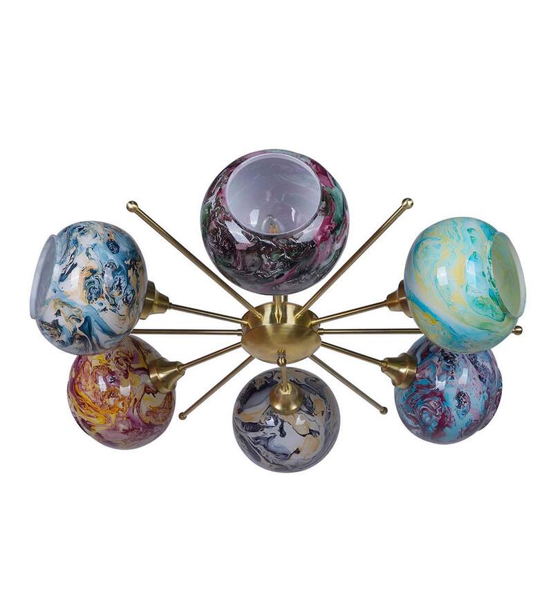 Buy Multicolour Metal Globe Chandelier by Fos Lighting Online - Globe ...