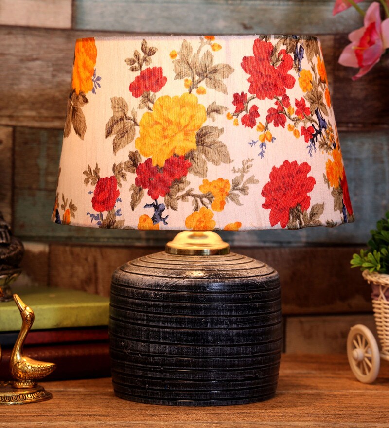 Buy Starlet Multicolour Fabric Shade Night Lamp With Teracotta Base By ...
