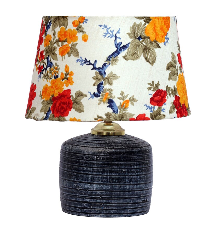 Buy Starlet Multicolour Fabric Shade Night Lamp With Teracotta Base By ...