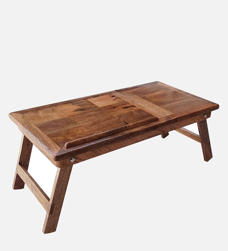 Buy Solid Wood Portable Table in Natural Finish by Badiwal Interio ...