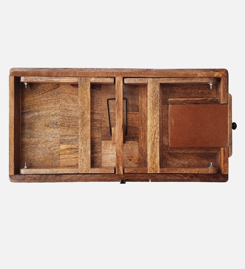 Buy Solid Wood Portable Table in Natural Finish by Badiwal Interio ...