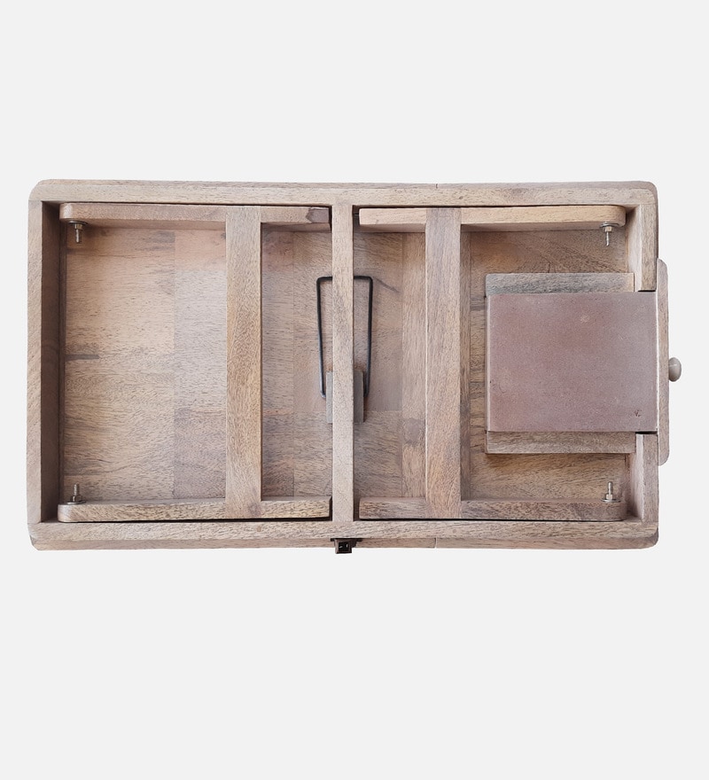 Buy Solid Wood Portable Table in White Finish by Badiwal Interio Online ...