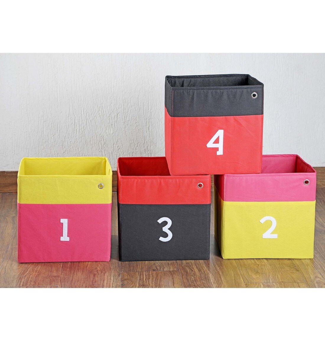 Buy Multicolour Non-Woven & Paper Board Wardrobe Basket, Set of 4 at 46 ...