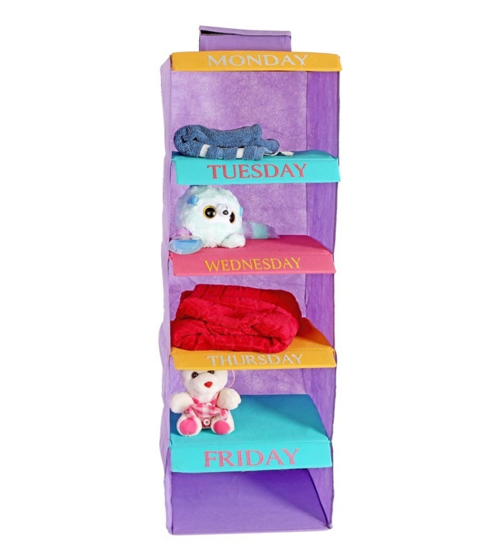 Buy 5 Commpartments Non Woven Hanging Shelves In Purple By My Gift ...