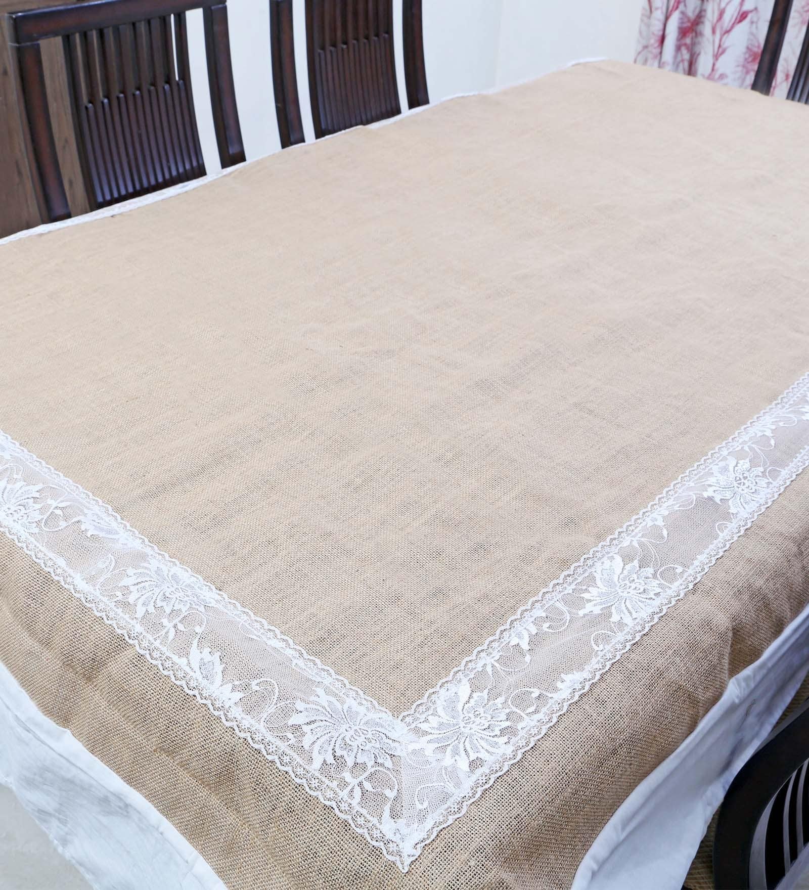Buy Laced (90x59) Beige & White Jute Table Cloth at 68% OFF by My gift ...
