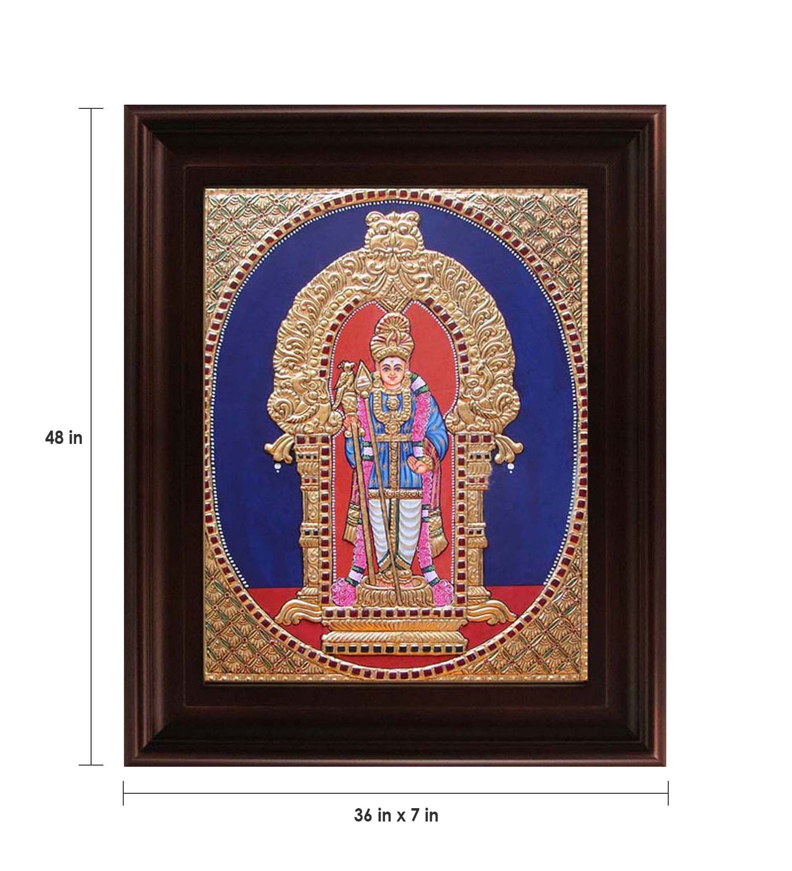 Buy MyAngadi Palani Murugan Raja Alangaram Plywood and Gold Foil 7.3 x ...