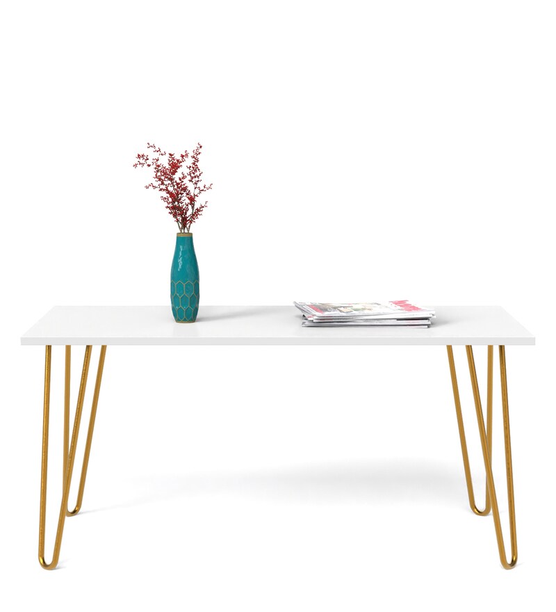 Buy Mayrite Rectangle Coffee Table in White Colour By bluewud Online ...