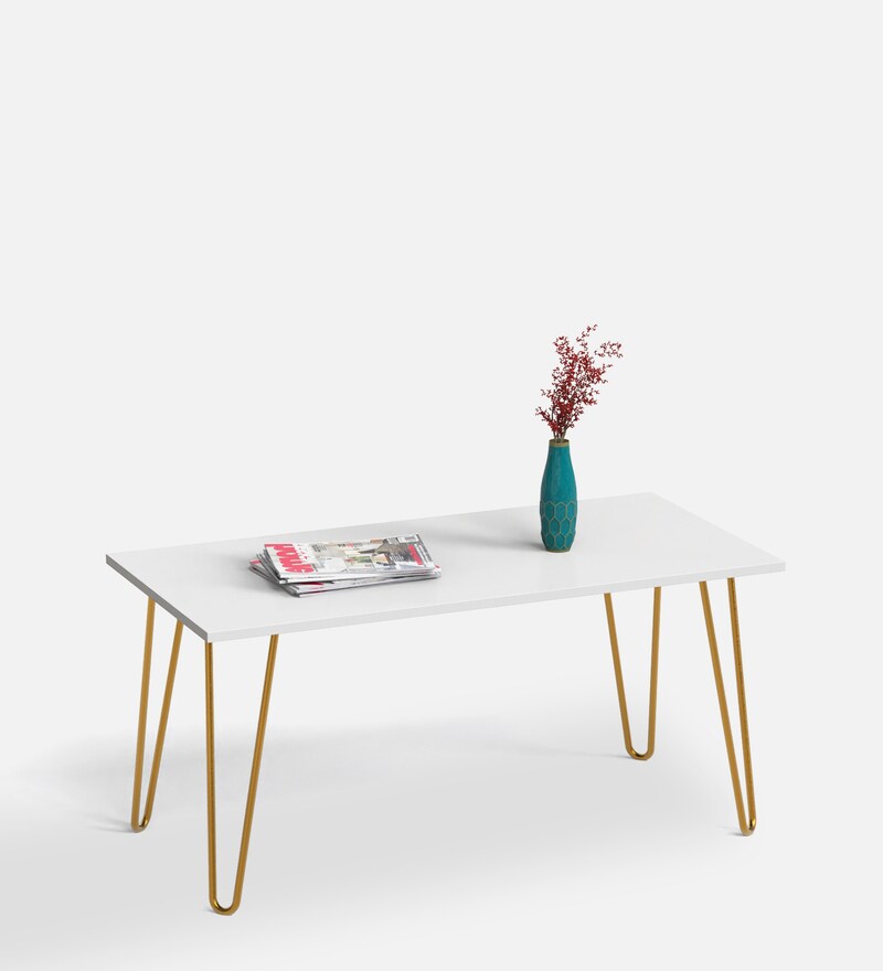 Buy Mayrite Rectangle Coffee Table in White Colour By bluewud Online ...