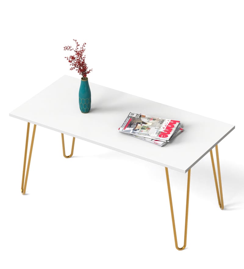 Buy Mayrite Rectangle Coffee Table in White Colour By bluewud Online ...