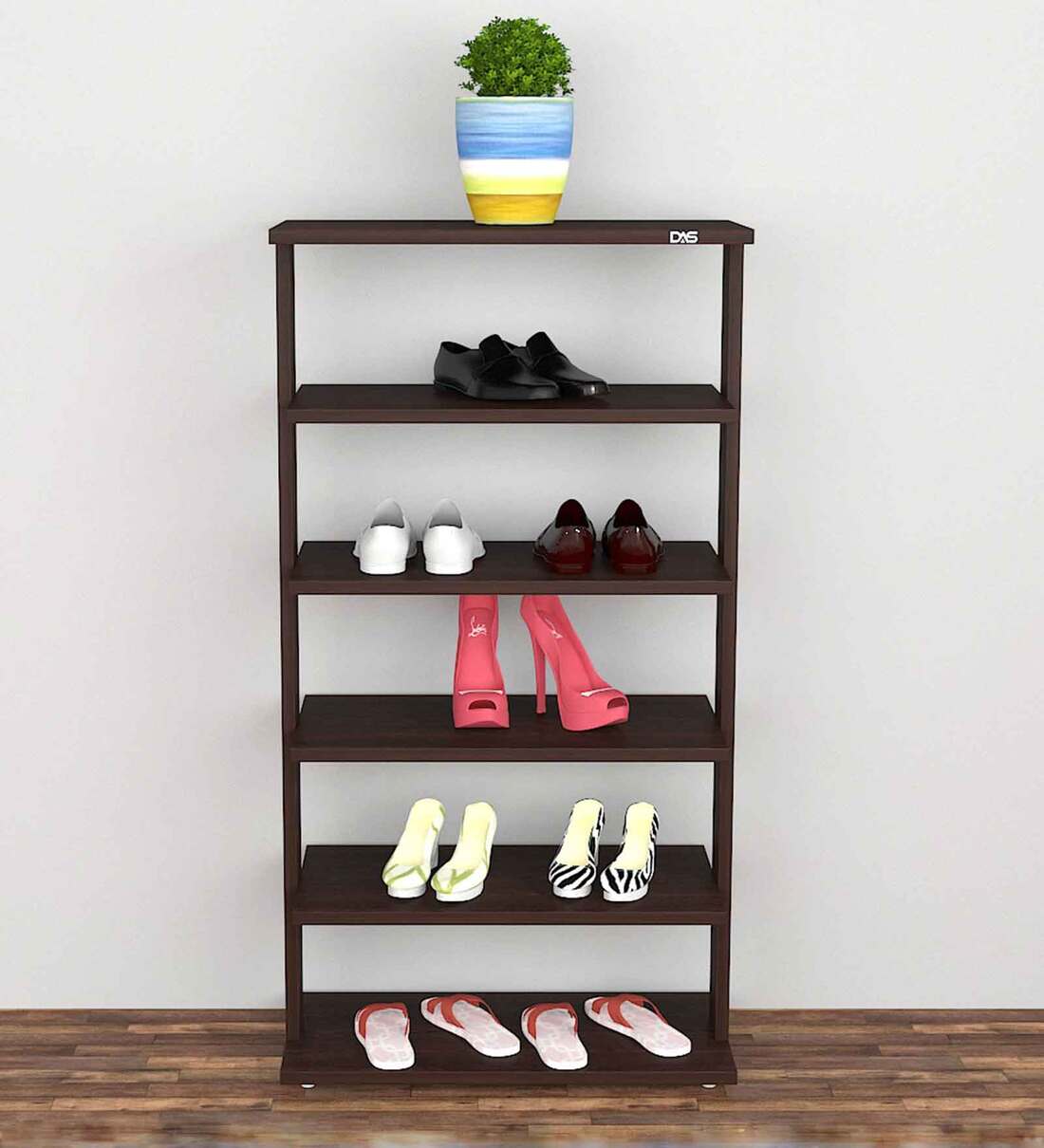 Buy Nestor Open Shoe Rack in Flowery Wenge Finish at 52% OFF by Das ...