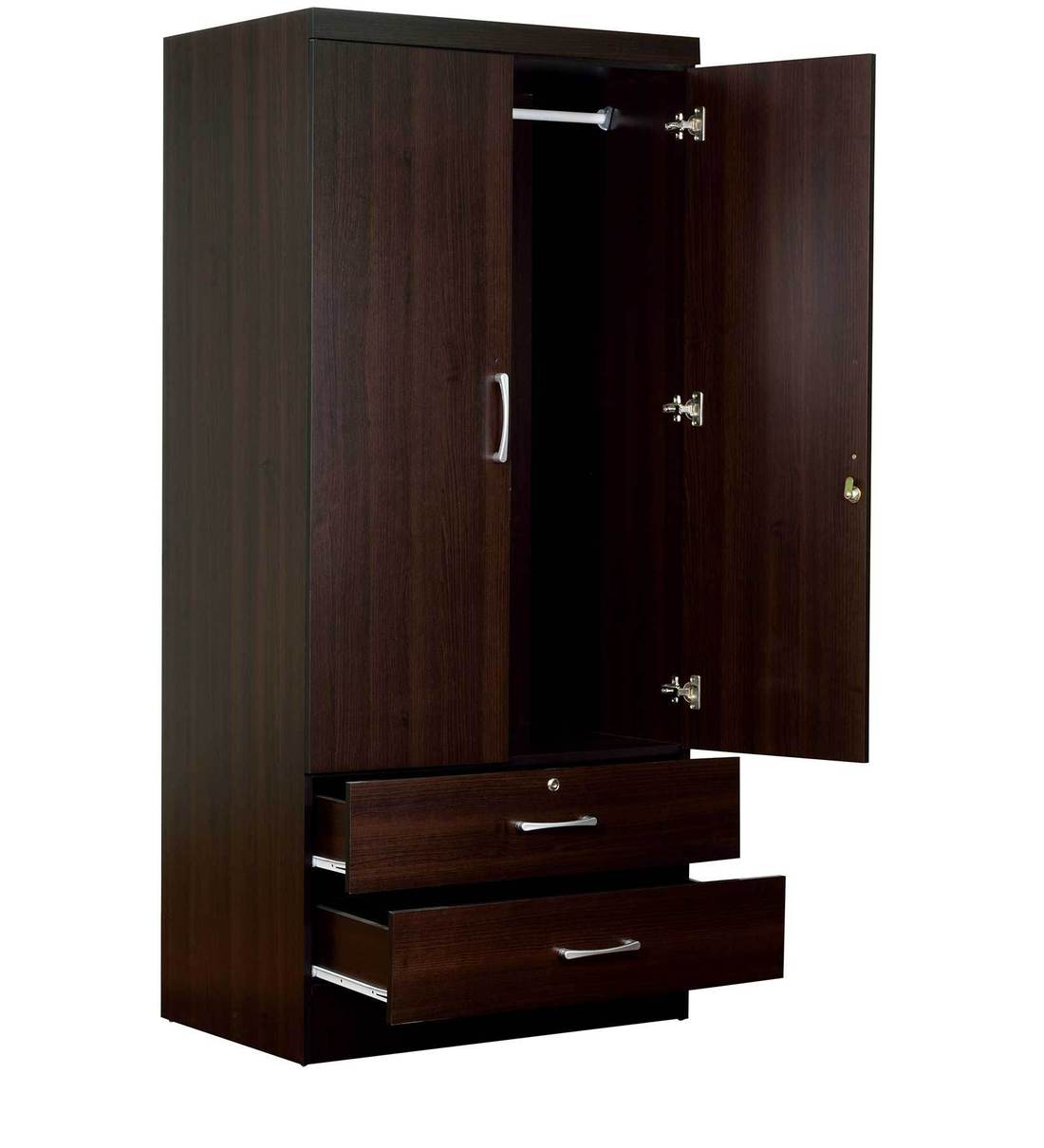 Buy Nariko 2 Door Wardrobe With 2 Drawers In Wenge Finish By Mintwud ...