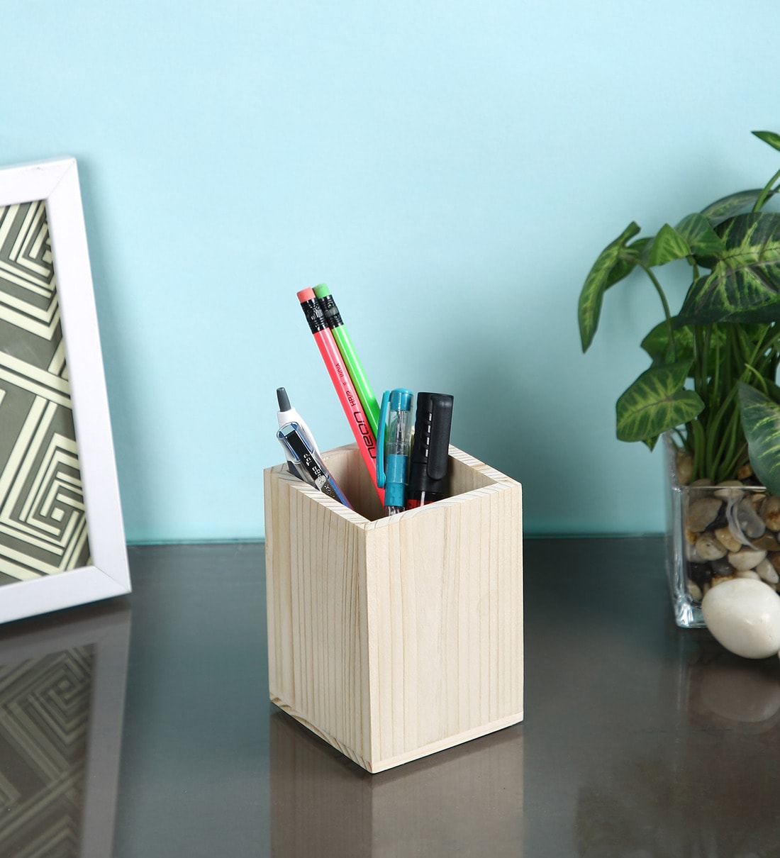 Buy Natural Pinewood Utility Pen Stand at 34% OFF by Reinvention ...