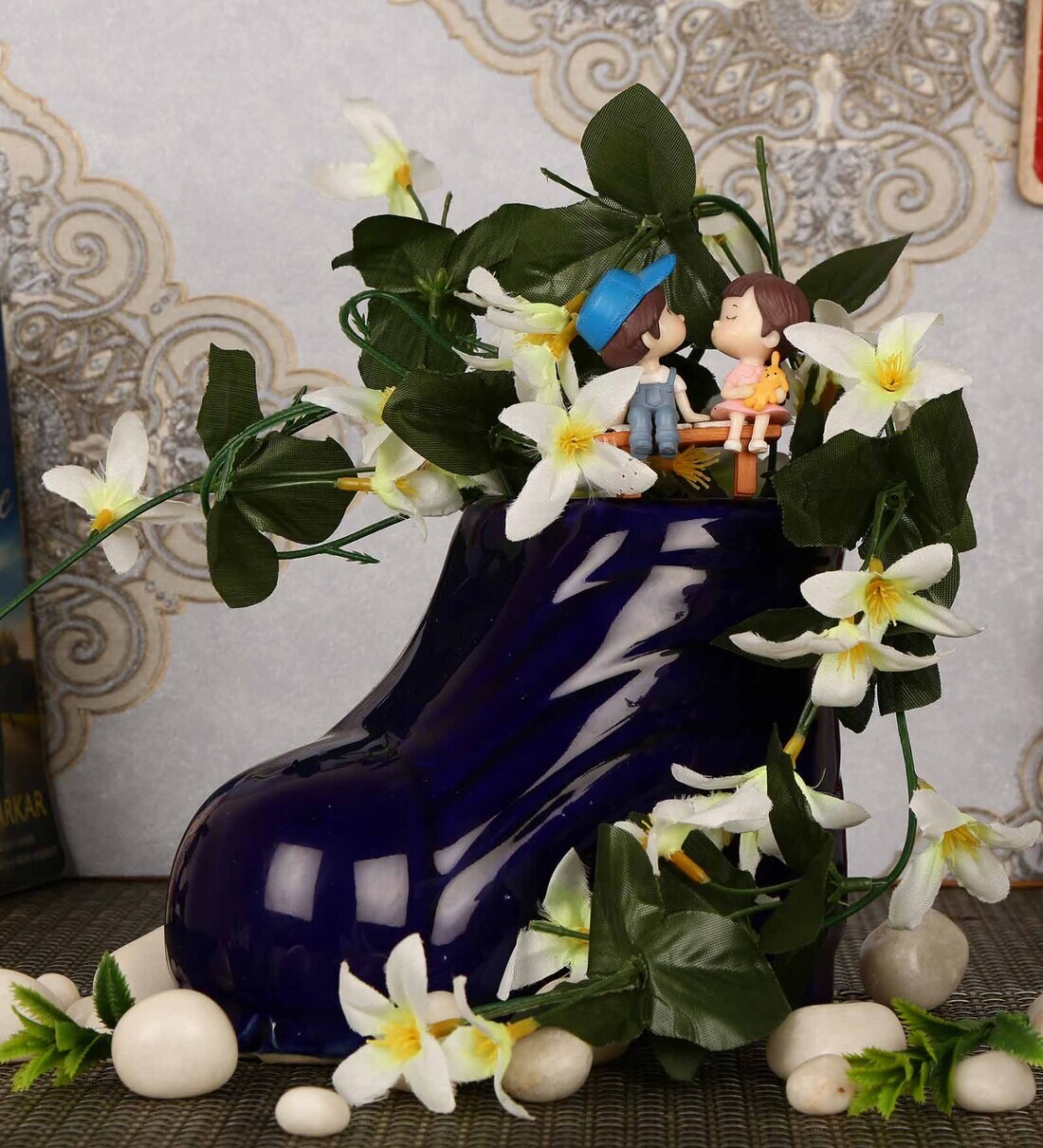 Buy Navy Blue Ceramic Shoe Shape Desk Pot by Justoriginals at 32% OFF ...