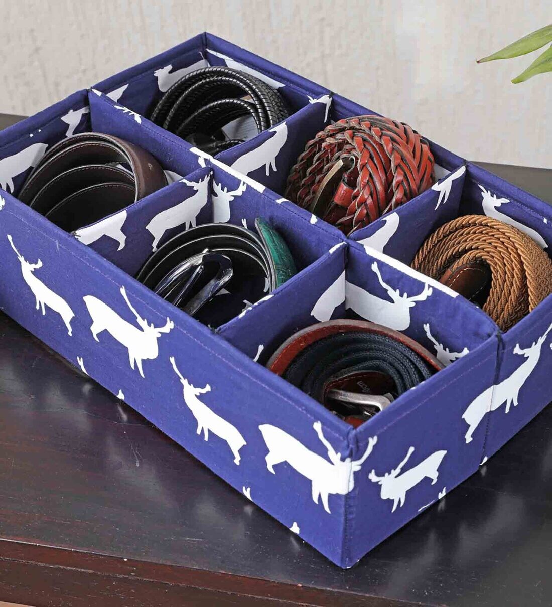 Buy Navy Blue Cotton Foldable 1 Pc Drawer Organiser by My Gift Booth ...