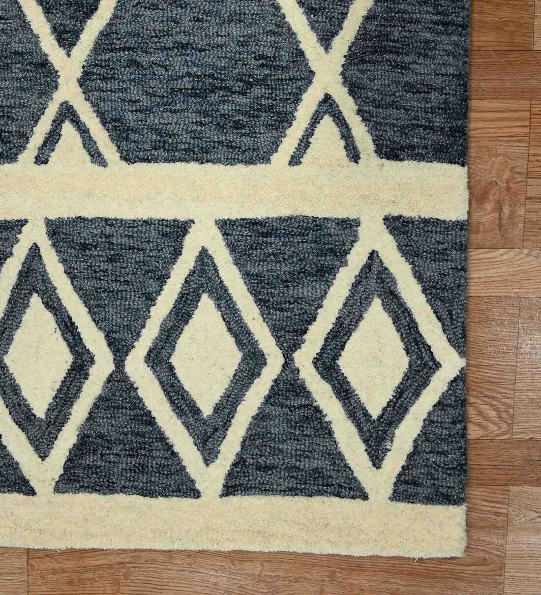 Buy Navy Woolcotton Vista 4x6 Feet Hand-Tufted Carpet by Saraswati ...
