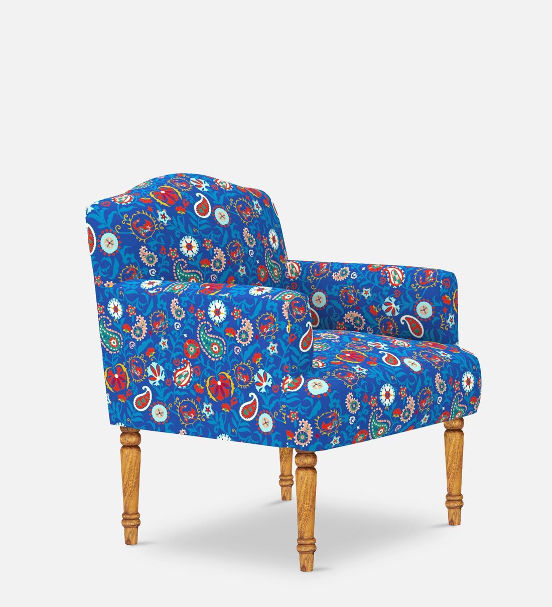 Buy Nawaab Arm Chair in India Paisleys Blue Print by Chumbak Online ...