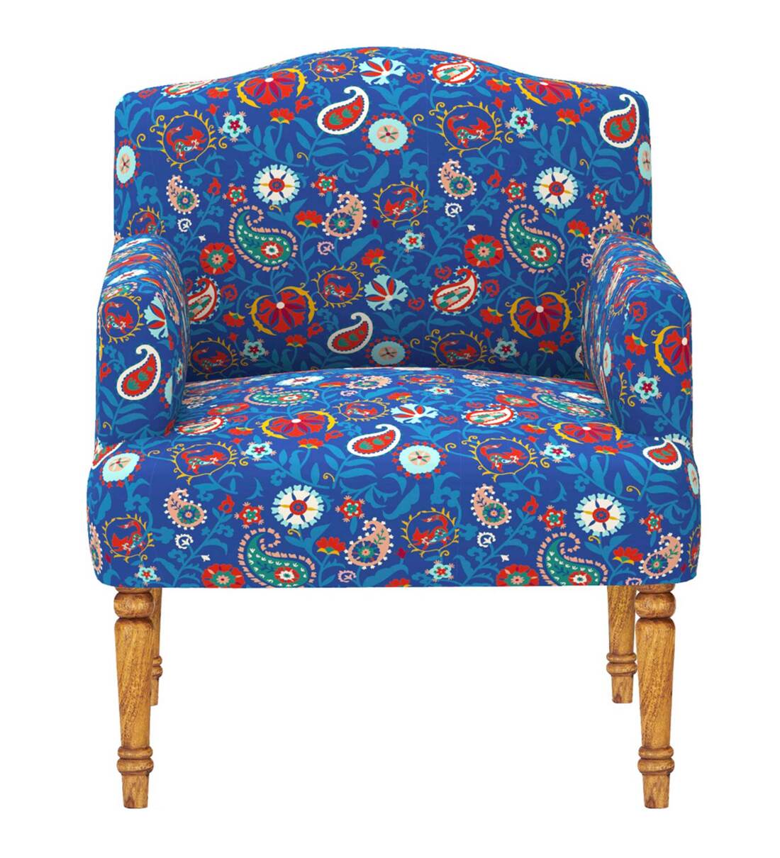 Buy Nawaab Arm Chair in India Paisleys Blue Print by Chumbak Online ...