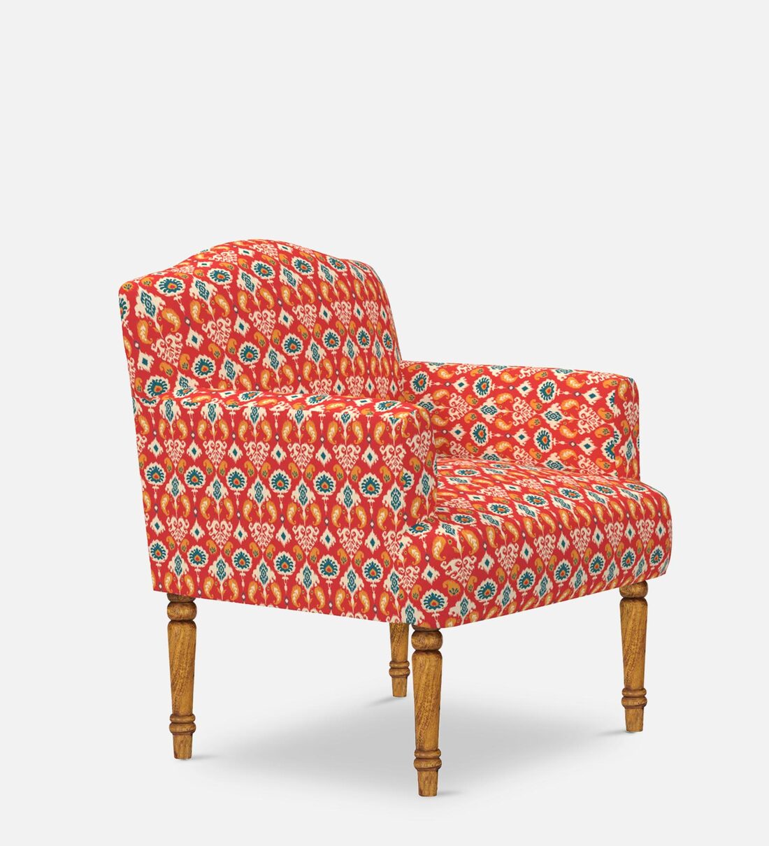 Buy Nawaab Arm Chair in Red Ikkat Print by Chumbak Online - Arm Chairs ...