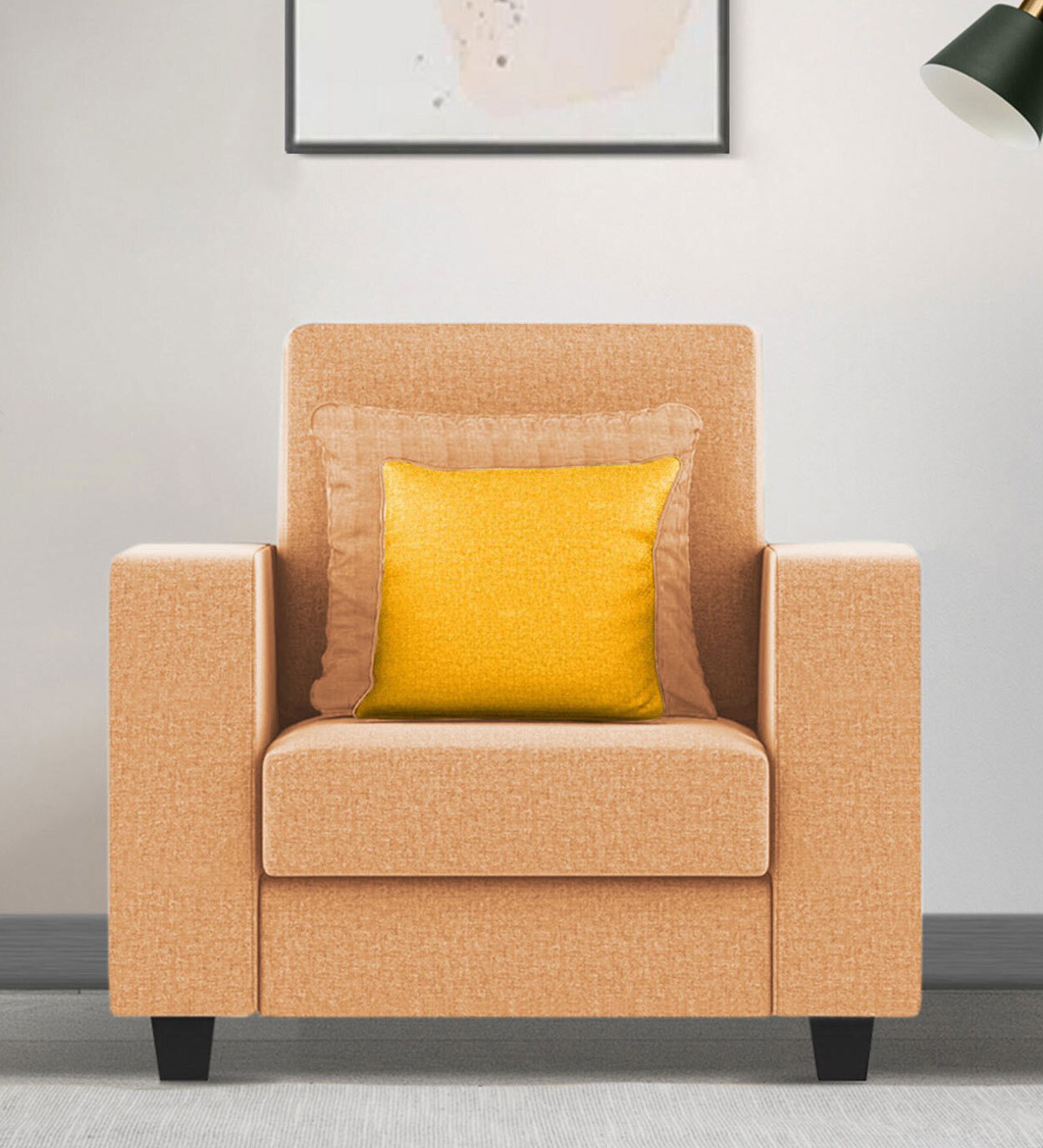 Buy Nabi Fabric 1 Seater Sofa in Cosmic Beige Colour at 63% OFF by ...