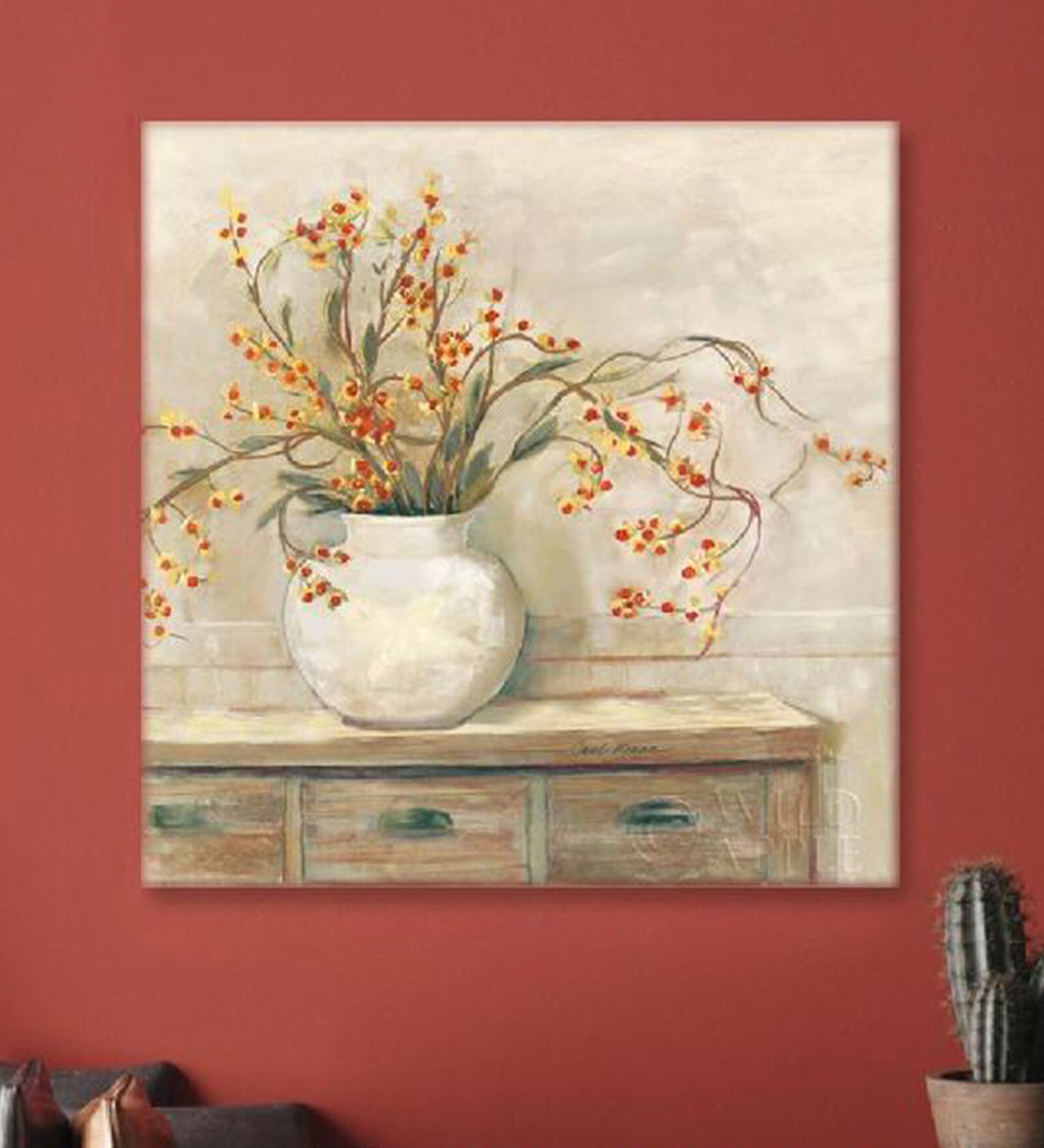 Buy Nancy Bittersweet Grey Canvas Unframed Floral Art Print at 17% OFF ...