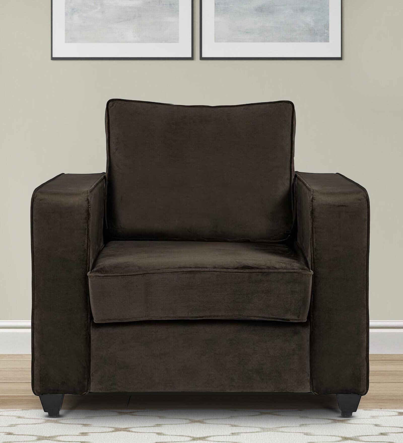 Buy Napper Velvet 1 Seater Sofa In Stone Colour at 17% OFF by Wakefit ...