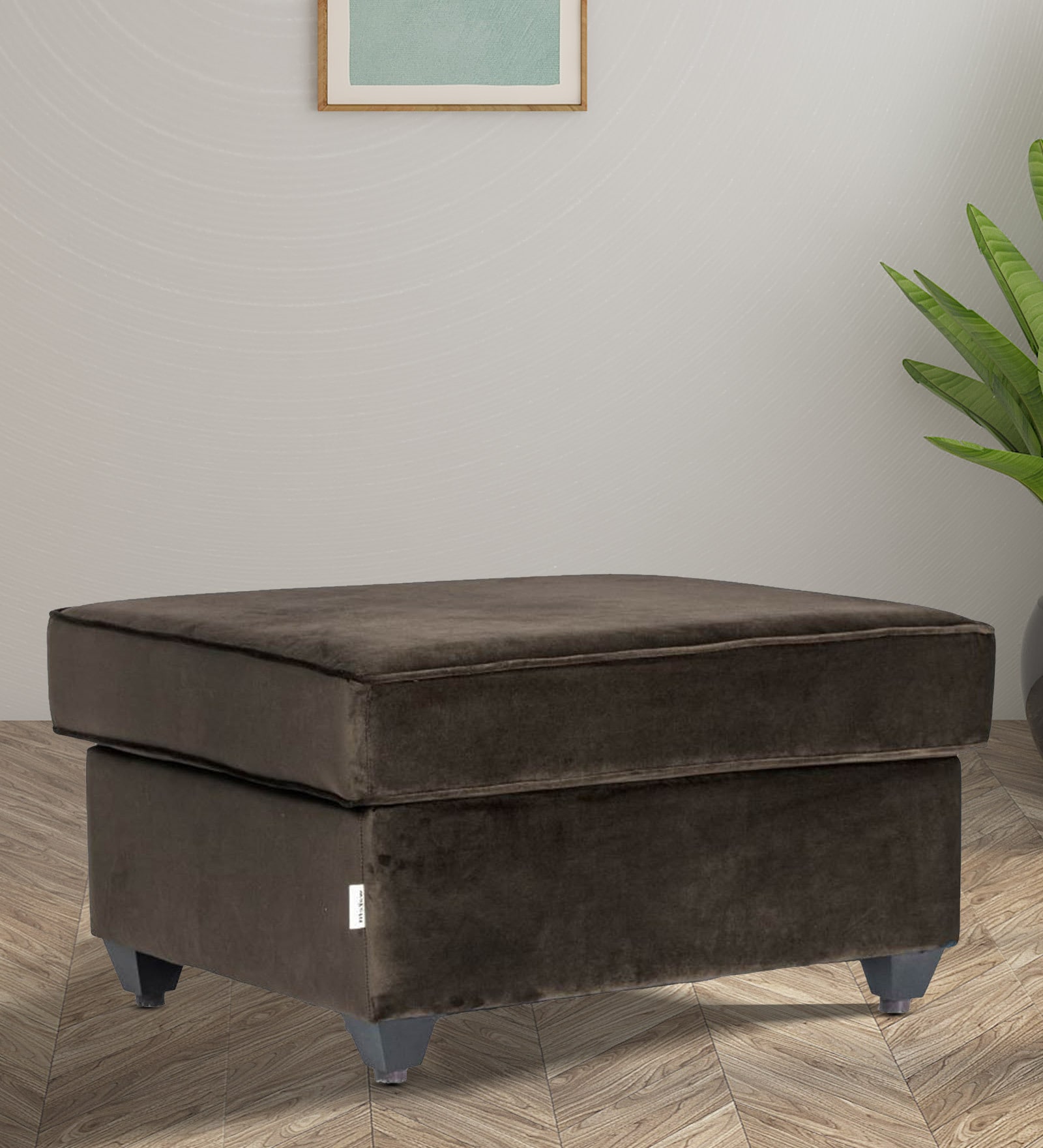 Buy Napper Velvet Ottoman In Stone Colour at 20% OFF by Wakefit | Pepperfry