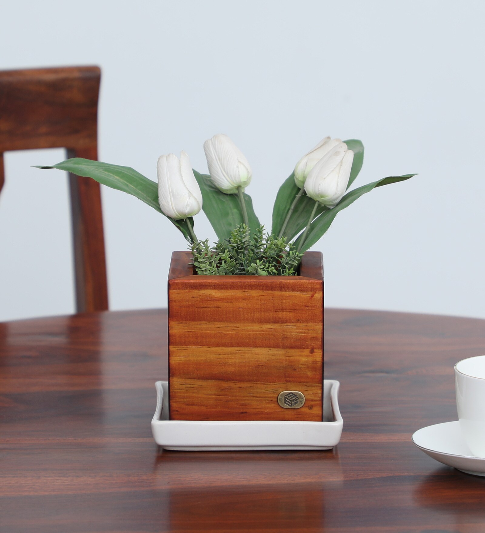 Buy Natural Finish Pine Wood Square Desk Desk Pot by My Eden at 17% OFF ...