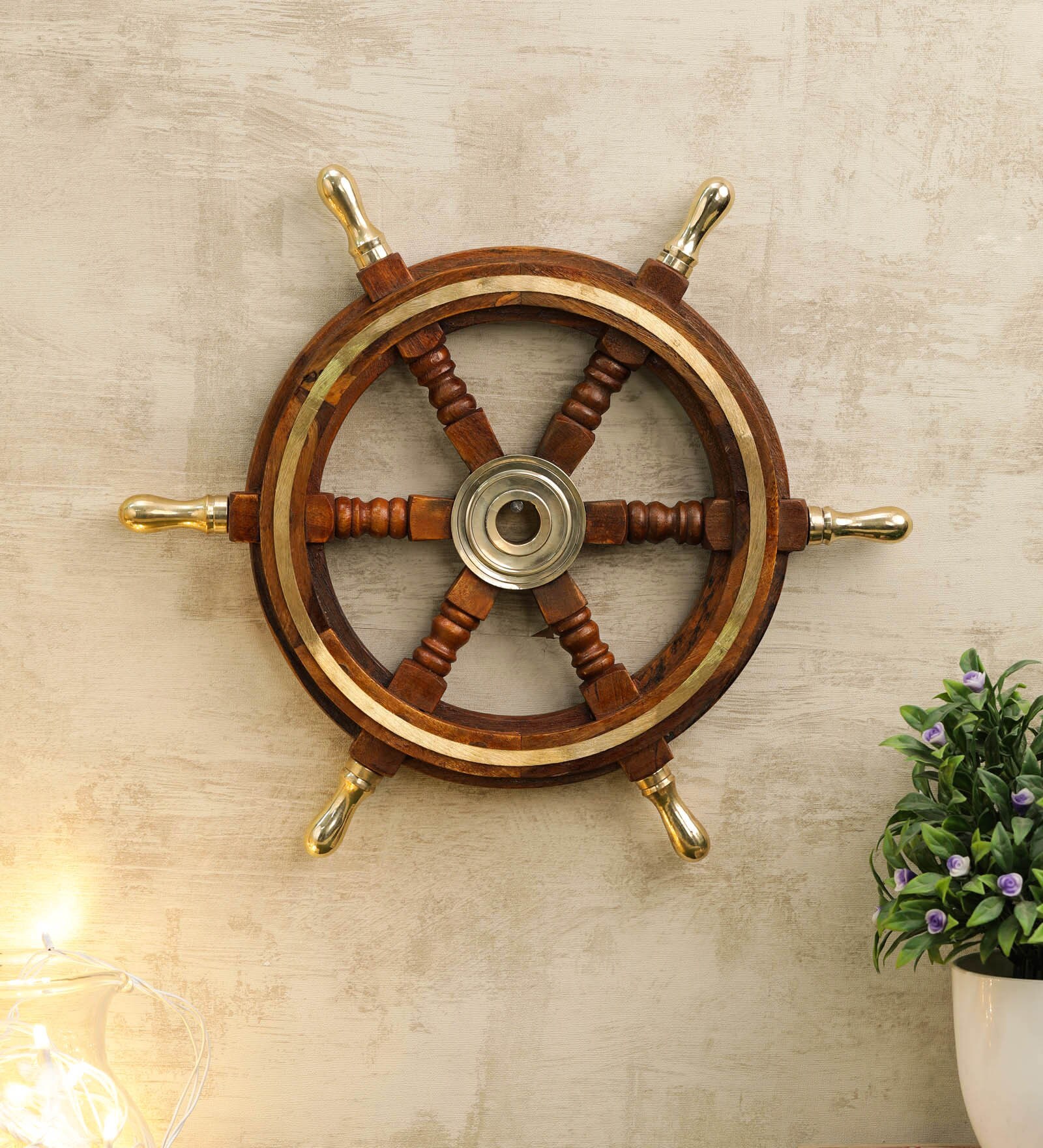 Buy Nautical Ship Wheel by Exim Decor Online - Abstract Vintage Decor ...