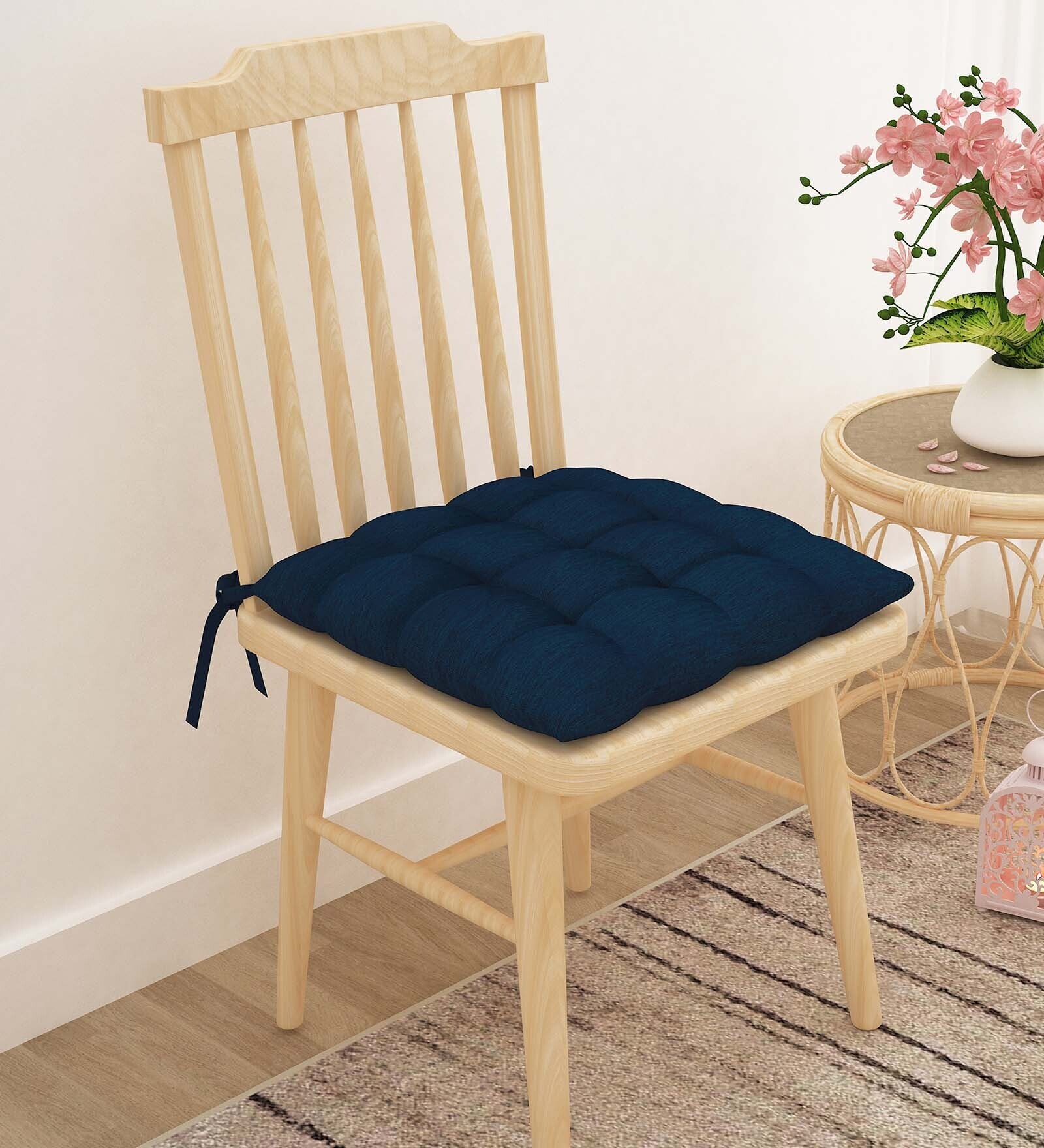 Buy Navy Blue Solid Jute 14x14 Inches Chair Pad at 70% OFF by Story ...
