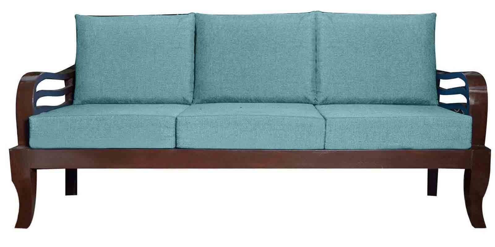 Buy Robesrt Three Seater Sofa Green Colour by Tezerac Online - Sofa ...