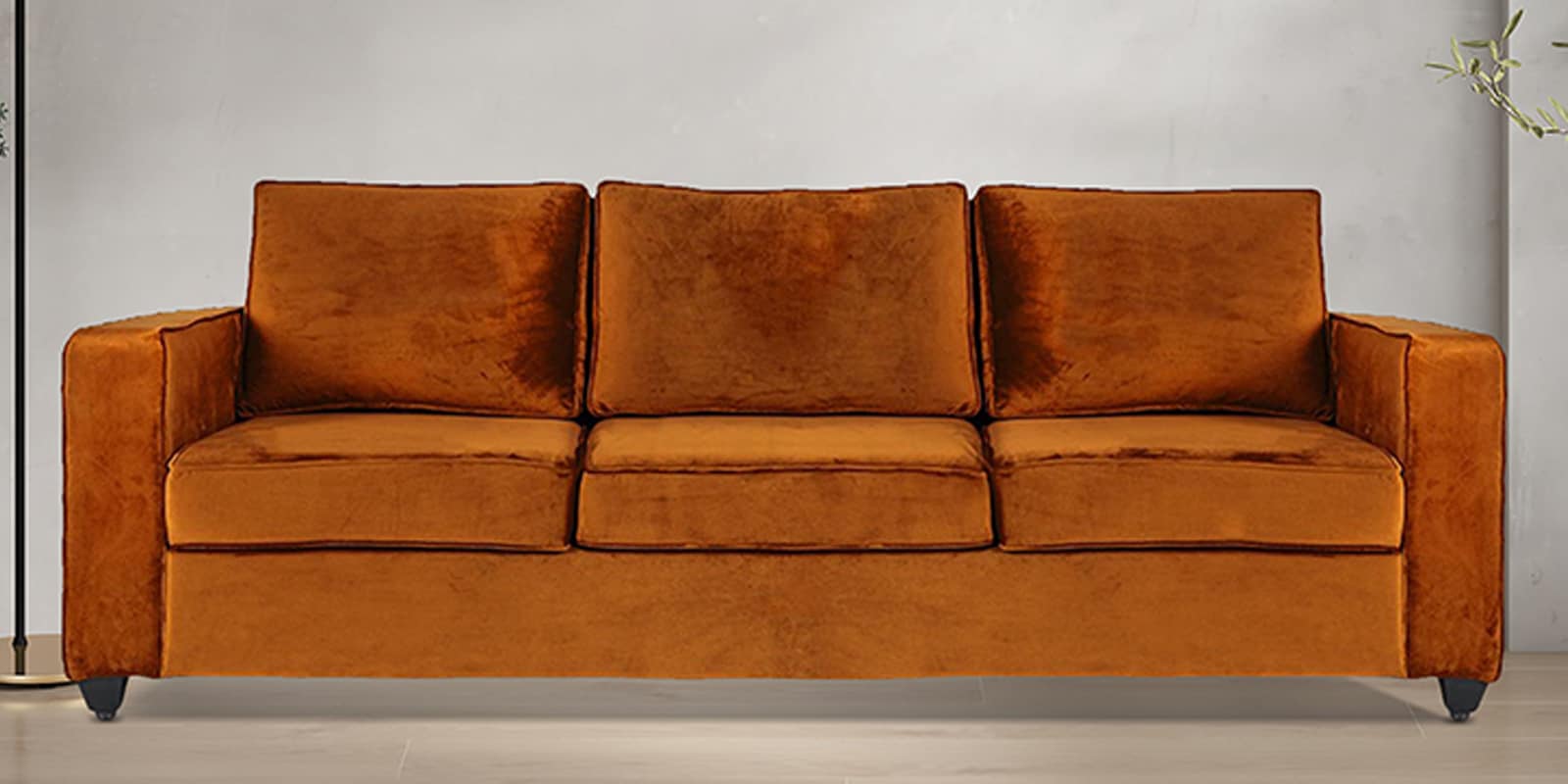 Buy Napper Velvet 3 Seater Sofa In Amber Colour at 17% OFF by Wakefit ...