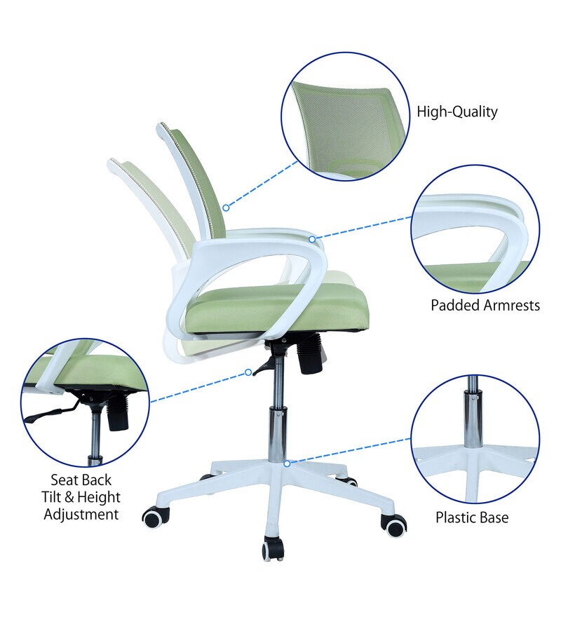 Buy Namiko Breathable Mesh Ergonomic Chair in Green Colour by ...