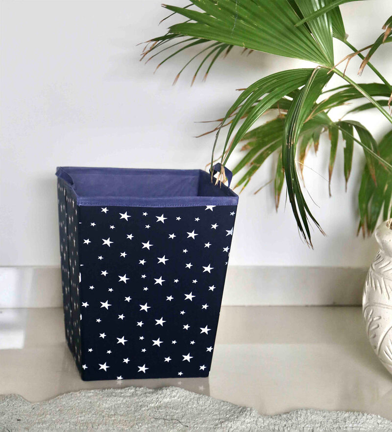 Buy Navy Blue 20 Ltr MDF and Polyester Open Dustbin by My Gift Booth ...