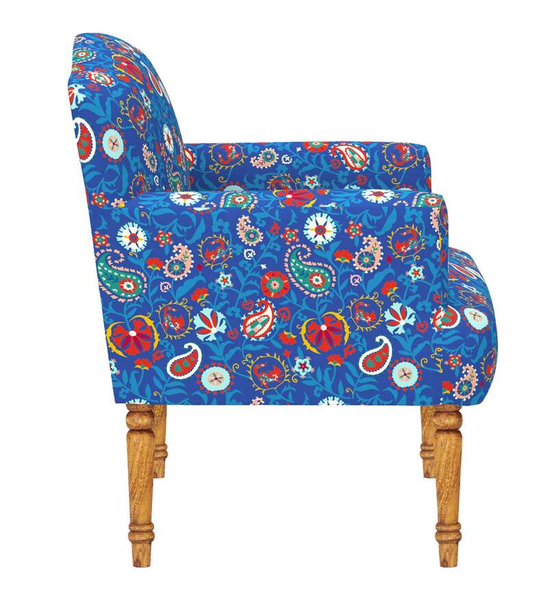 Buy Nawaab Arm Chair in India Paisleys Blue Print by Chumbak Online ...