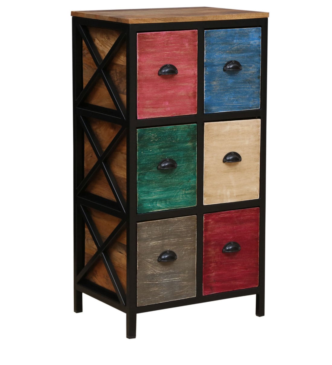 Buy Nero Multi-Colour Chest of Drawers By Bohemiana Online - Industrial ...
