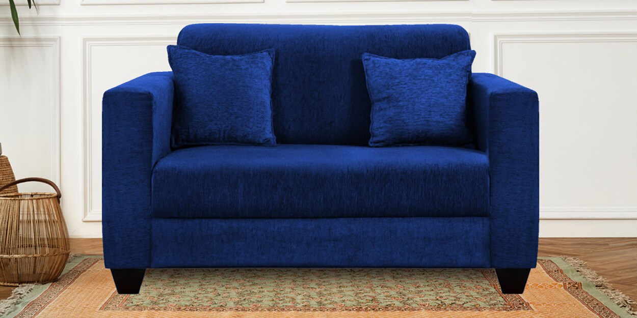 Buy Nebula Fabric 2 Seater Sofa in Royal Blue Colour by Febonic Online ...