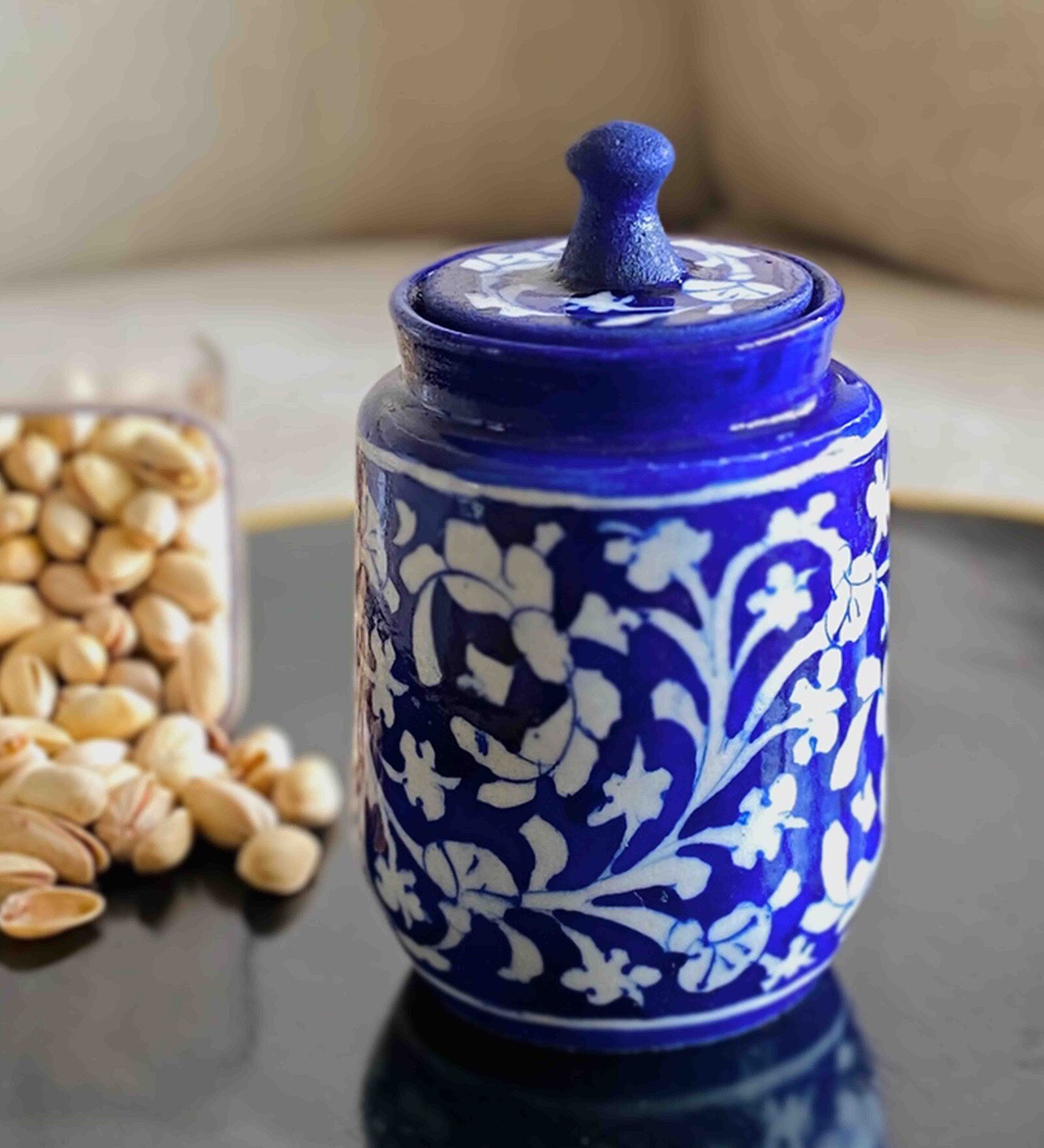 Buy Neel Kamal Pottery Multicolor Colour Ceramic Storage Jar by ...