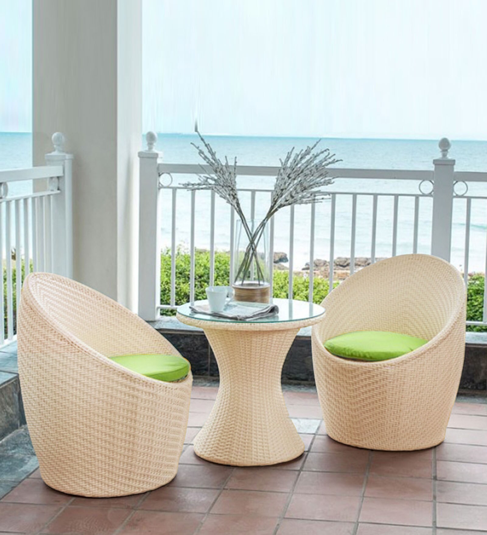 Buy Nest Wicker Patio Table with Chair Sets in Courduroy Fawn Finish at ...
