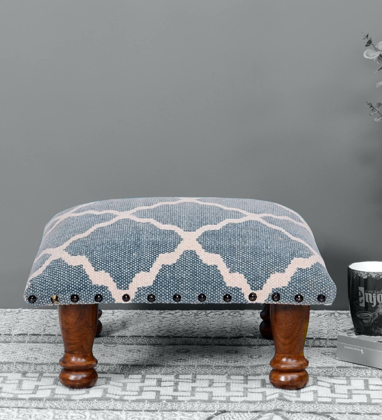 Buy Netra Foot Stool in Blue Colour at 37% OFF by Natural Furnish ...