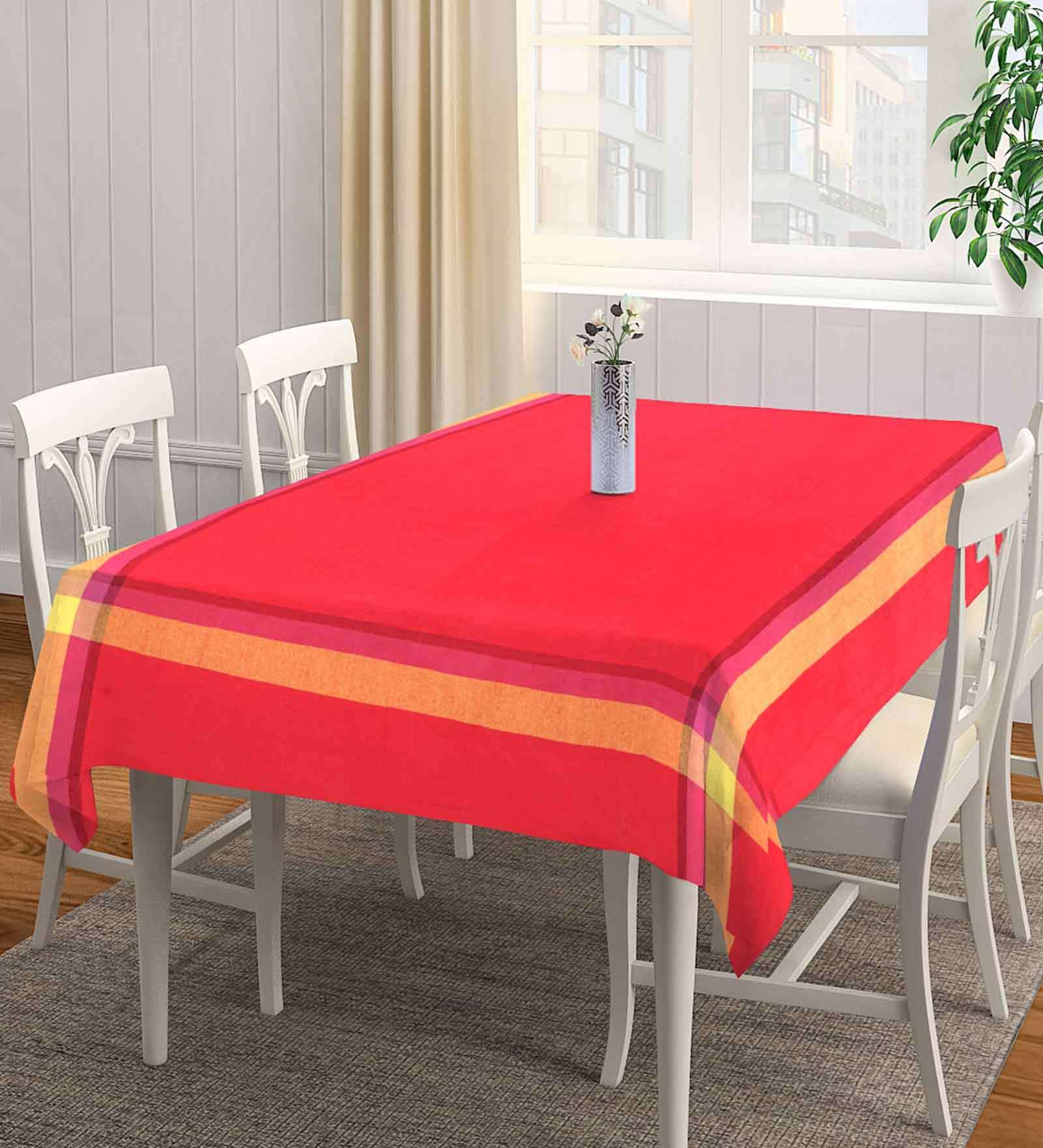 Buy Check Pattern Red Cotton 90X60 Inch Table Cloth By Neudis at 23% ...